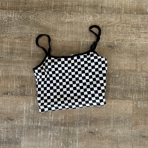Zara | Tops | Zara Checked Crop Top | Poshmark